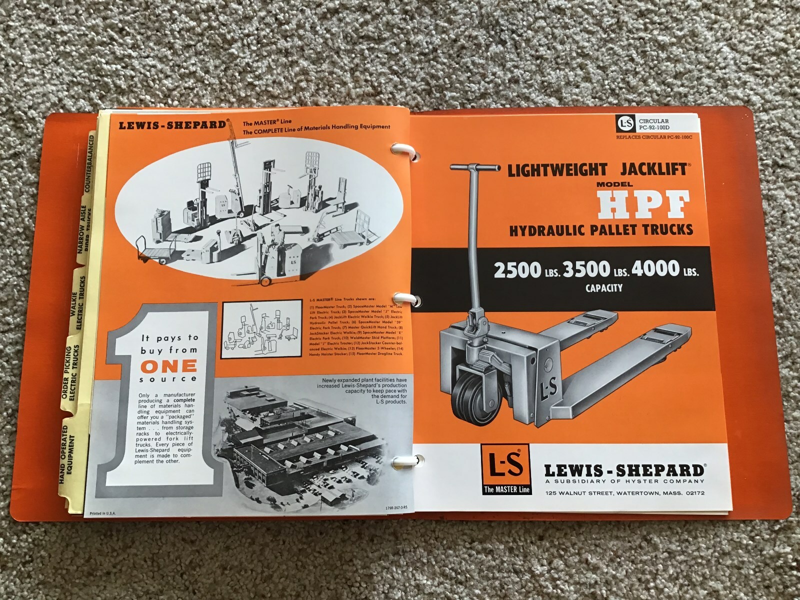 1968 Lewis-Shepard, Industrial trucks and fork lifts, dealers sales ...