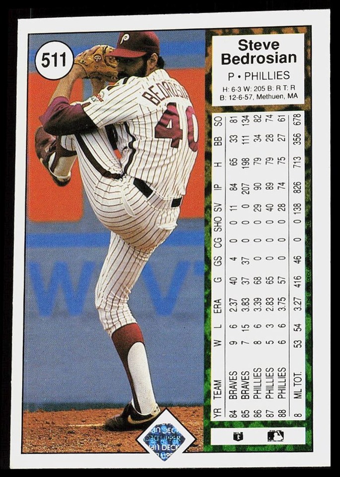 1989 Upper Deck Steve Bedrosian Philadelphia Phillies #511 | eBay