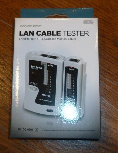 Monoprice RJ-11 and RJ-45 Modular Plug Lan Cable Tester MCT-108 for UTP ...