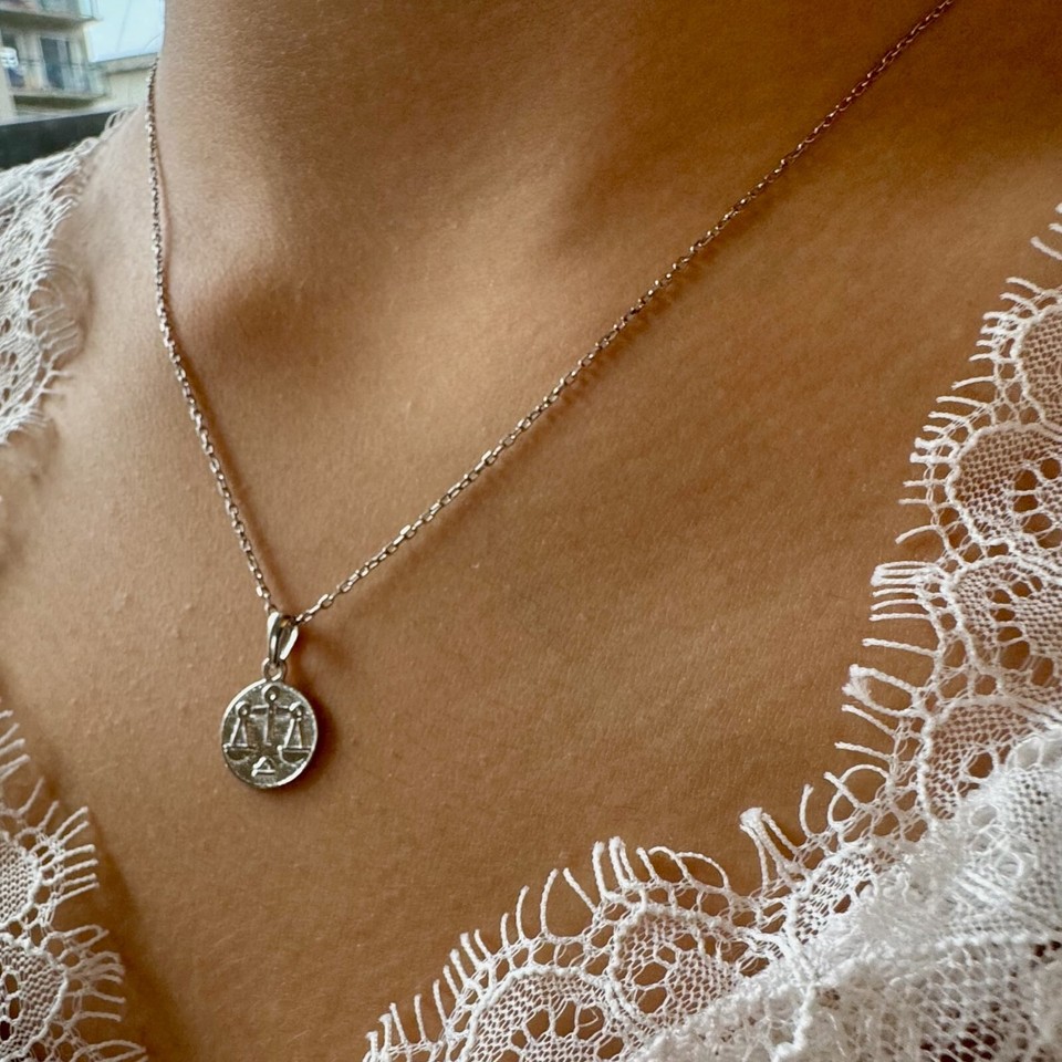Small Libra Pendant, 925 Sterling Silver, Unisex Libra Charm | eBay UK