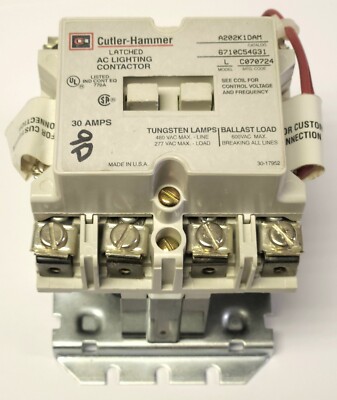 EATON CUTLER HAMMER A202K1DAM 4 Pole 30 AMP 120 Volt AC Lighting ...