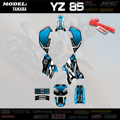 GRAPHICS KIT 4 2002-2014 Yamaha YZ85 YZ 85 DECALS STICKERS BLine Cyan ...