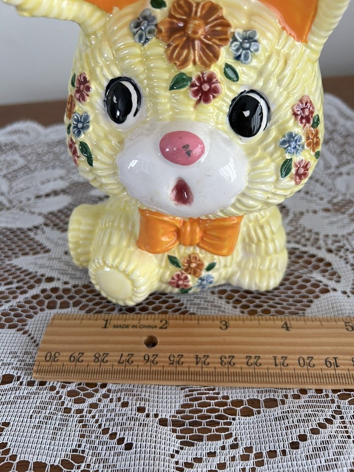 VINTAGE 1960’s HTF NAPCO Yellow Easter Bunny Figurine Planter RARE ...