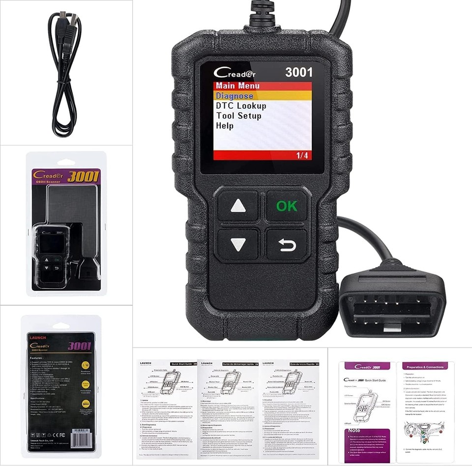 LAUNCH Creader 3001 OBD2 Scanner, Engine Fault Code Launch x431 V+ Scan ...
