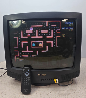 Sharp 19K-M100 19" CRT TV With Remote Front RCA Inputs Retro Gaming ...