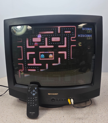 Sharp 19K-M100 19" CRT TV With Remote Front RCA Inputs Retro Gaming ...