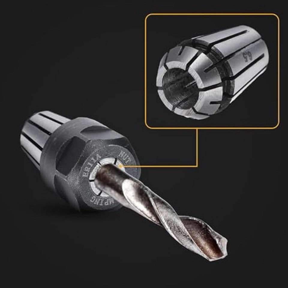19Pc ER11 Spring Collet Set M14 Thread Collet Clamping Nuts Collet Set ...