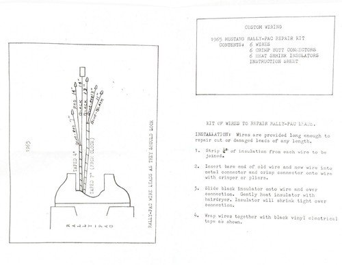 Rally Pac Wiring Repair for 1964 1/2 - 1966 Mustang | eBay