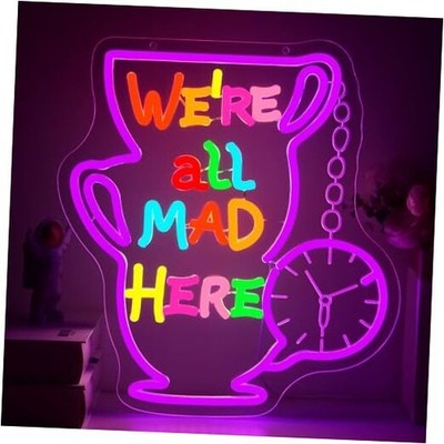 We All Mad Neon Sign for Wall Decor Dimmable We All Mad Neon Light for ...