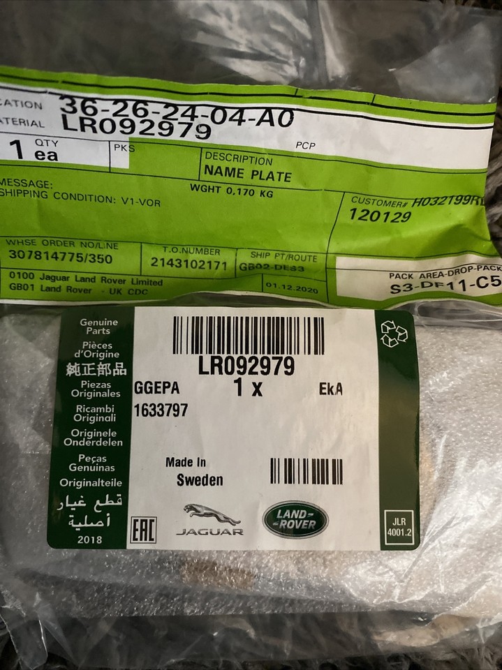 Genuine Range Rover Velar Rear Badge | eBay UK