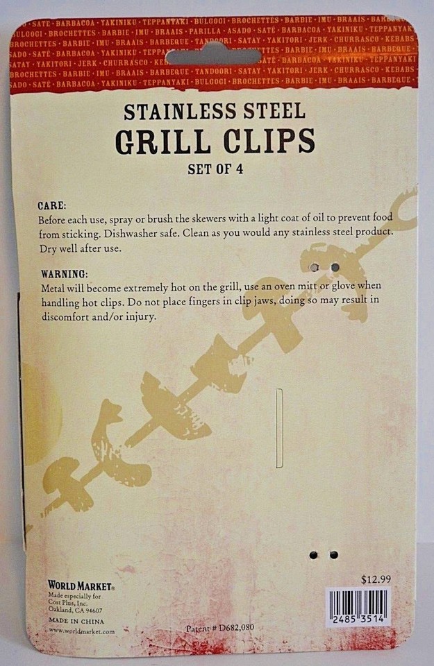 BBQ Grill Clips Cooking Tools Stainless Steel Vegetable Food Holders ...