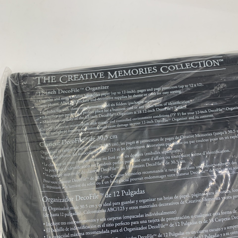 Creative Memories DecoFile Organizer 12", Paper Storage Tote (Black) | eBay