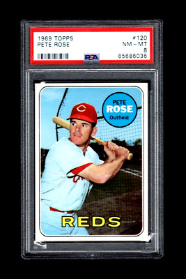 1969 Topps #120 PETE ROSE Cincinnati Reds PSA 8 NM-MT HIGH END! | eBay