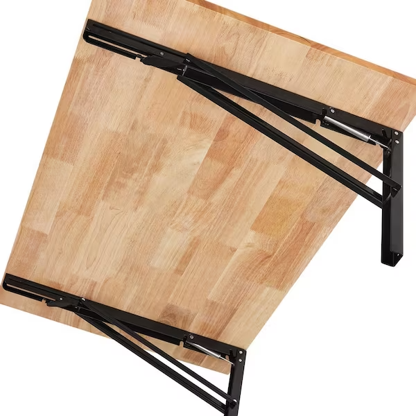41 in. W x 24 in. D Folding Wood Top Wall Mounted Workbench 400 Lbs ...