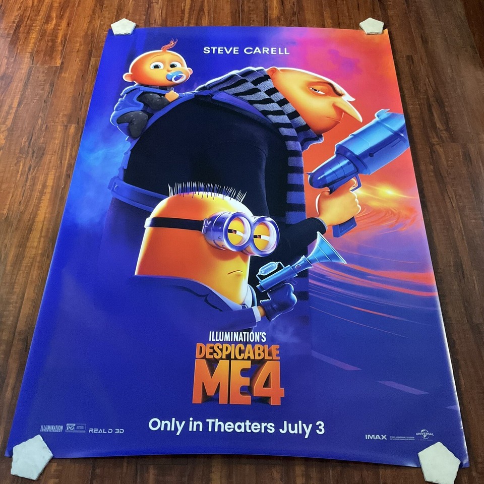 Despicable Me 4 Gru 2024 Steve Carell Original Bus Stop Movie POSTER ...