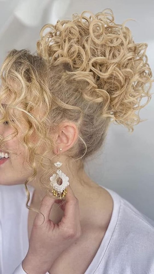 Curly Messy Bun Clips in Hair Extension Drawstring Ponytail for Women ...