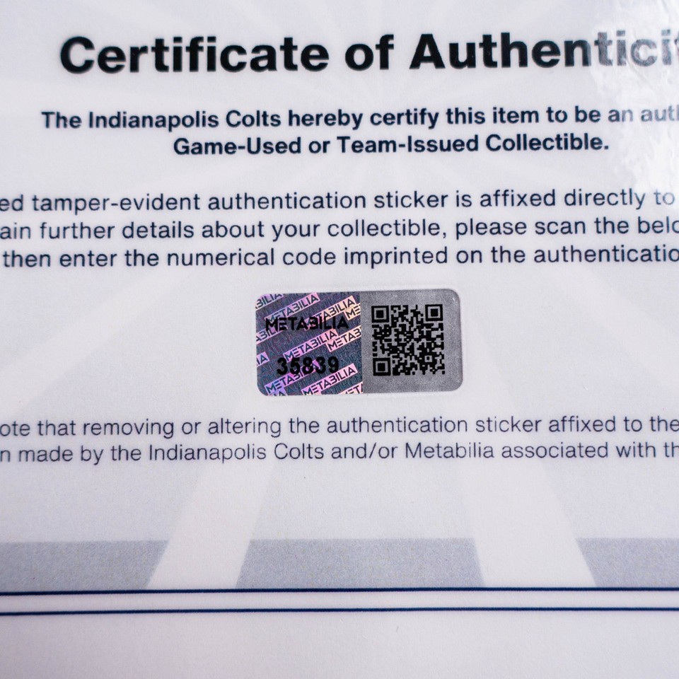 COA Andrew Luck Colts Nike Team Issued Game C & 35 Seasons Patch NFL ...