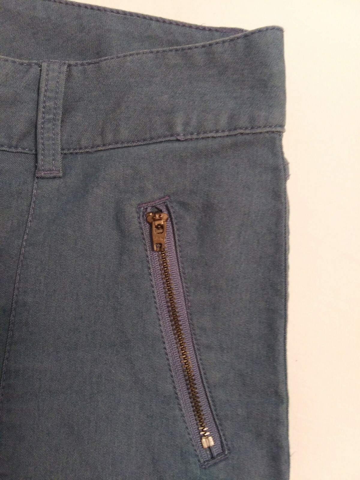 New! UK French connection jean Sz.10 zipper pockets flare true blue 34 ...