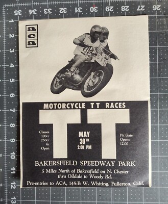 Updated! Og VINTAGE MOTORCYCLE RACING LITHO poster/ Hand Bill. AMA FIM ...