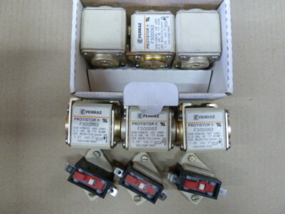 FERRAZ PROTISTOR F300063 690V AC 100A fuse lot de 6 FUSIBLES + 3 micro ...
