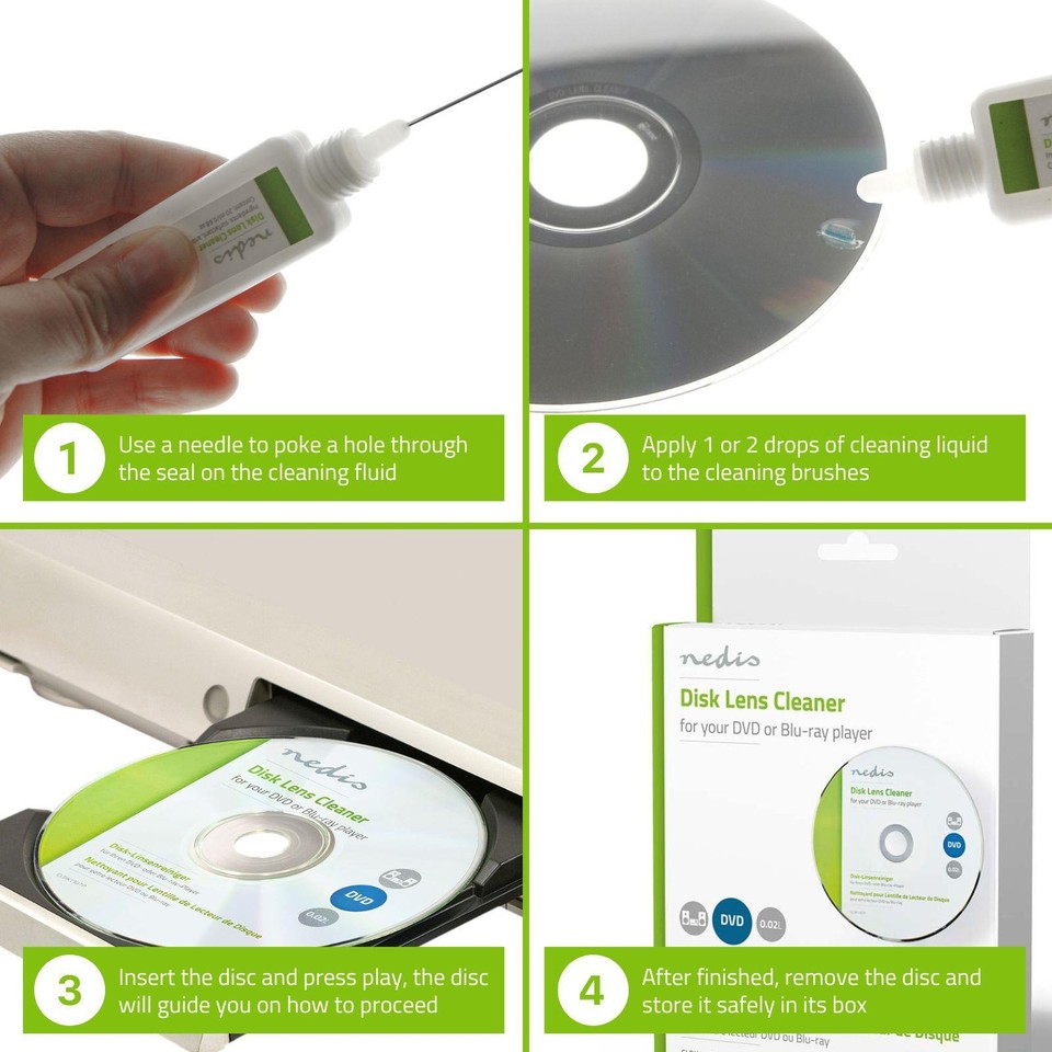 Laser Lens Cleaner Cleaning Kit for PS3 PS4 XBOX One 360 BLU RAY DVD ...