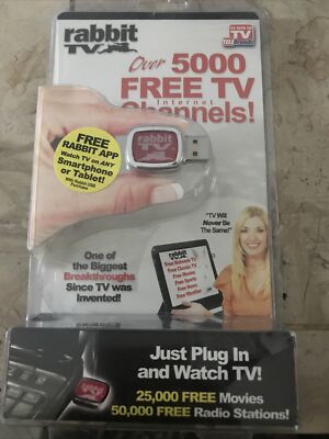 RABBIT TV As Seen on TV Telebrands Over 5000 Internet TV Channels NEW ...