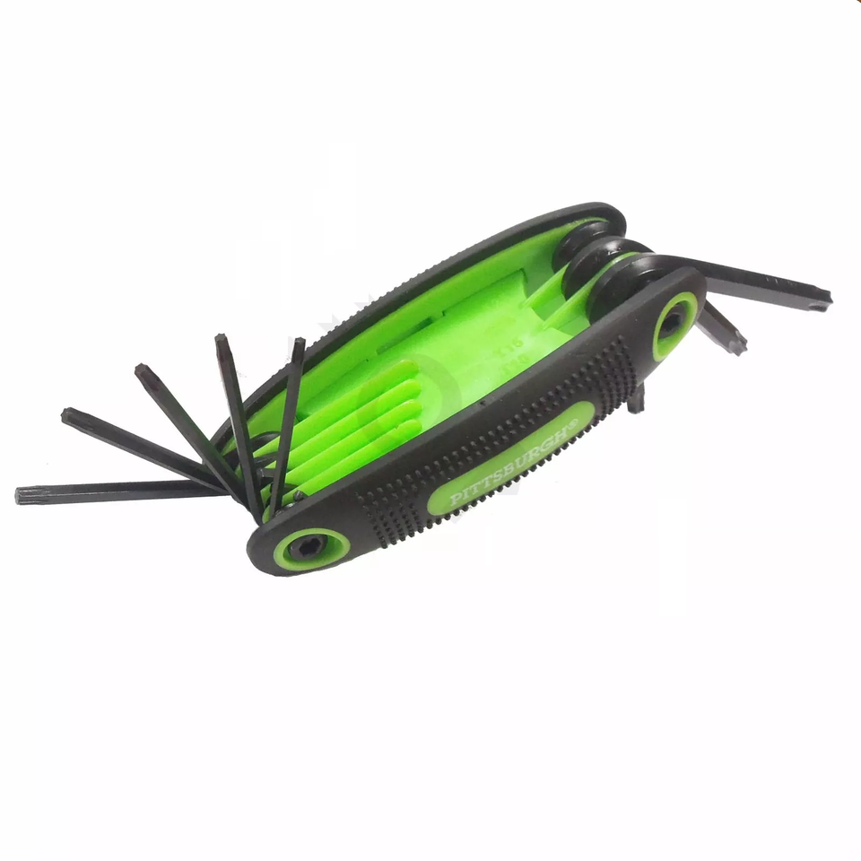 3 Piece Folding Hex Key Set SAE/Metric/Star Compact Multi-Tool Allen ...