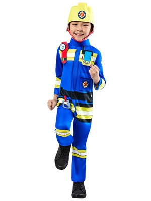 Kids Fireman Sam Costume with Yellow Helmet | eBay Australia