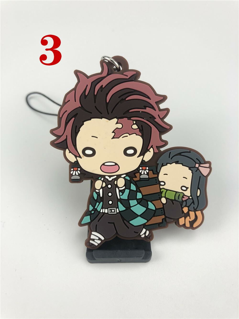 Anime Demon Slayer Kimetsu no Yaiba rubber Keychain Key Ring Race ...