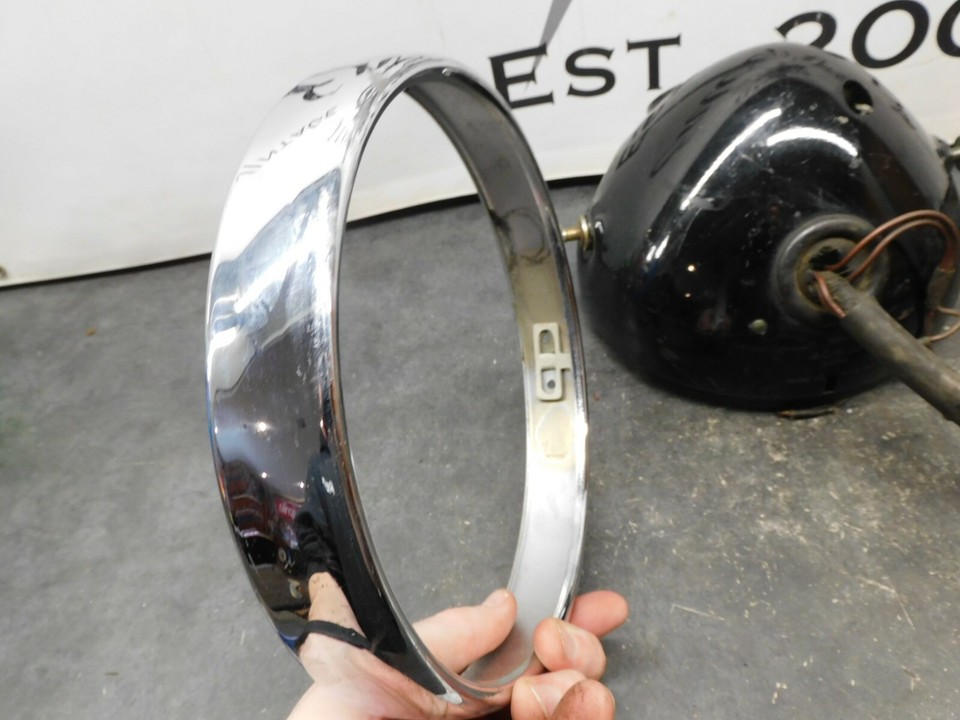 Triumph Norton BSA Vincent Lucas MCH55 OEM Headlight w/ Wiring 2401 | eBay