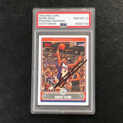 2006-07 Topps #159 Boris Diaw Signed Card AUTO 10 PSA Slabbed Suns | eBay