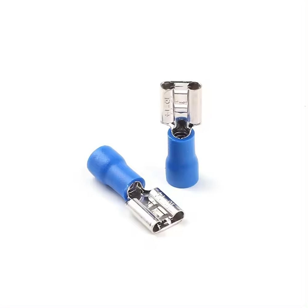 100PCS FDD2-110 Blue Female Connector 16-14 AWG Insulated Spade Wire ...
