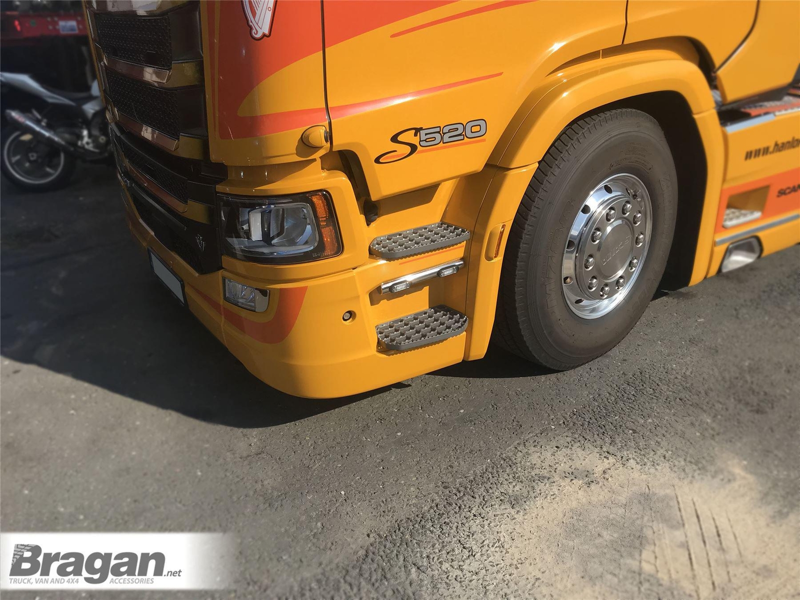 Side Step Bars + White LED Light For New Generation Scania RS Series ...