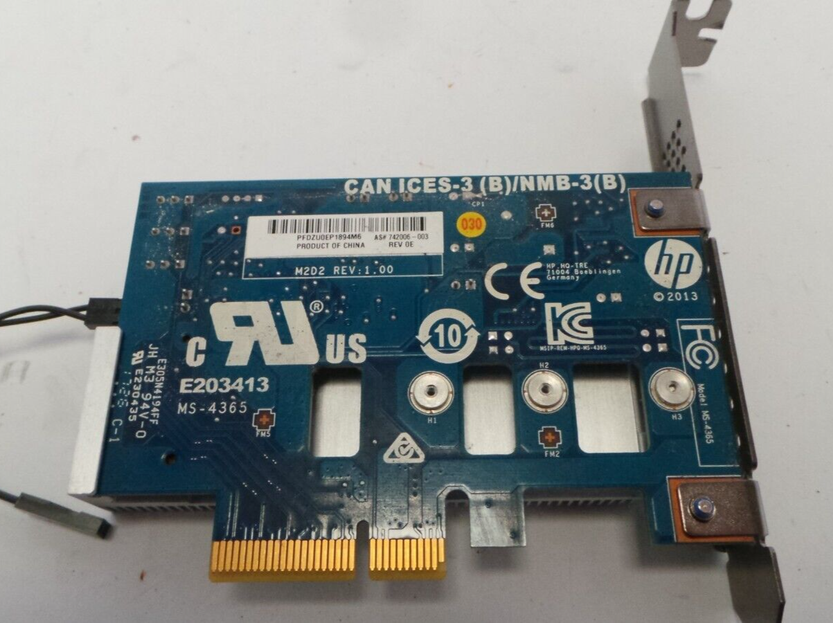 HP MS-4365 Z Turbo Drive G2 M.2 NVMe Controller Adapter 742006-003 ...