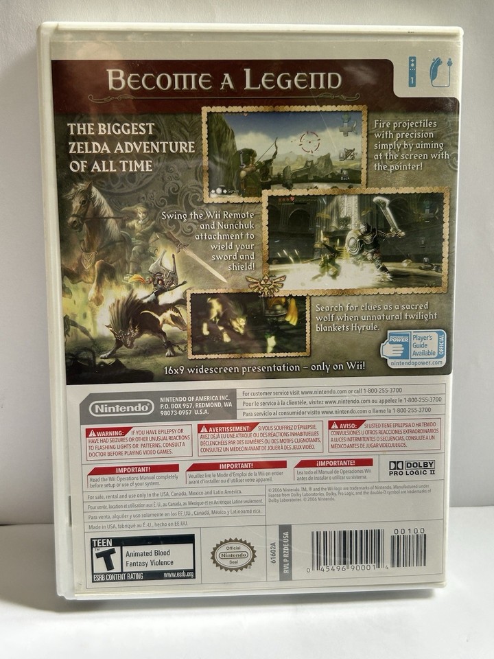 NINTENDO WII THE LEGEND OF ZELDA TWILIGHT PRINCESS GAME W/MANUAL ...