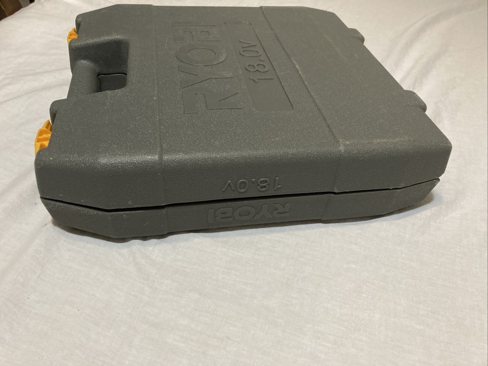 Ryobi 18V HP1802M PORTBLE CARRYING STORAGE CASE ONLY HARD PLASTIC GRAY ...