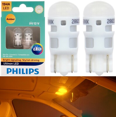 Philips Ultinon LED Light 194 Amber Orange Two Bulbs Interior Map ...