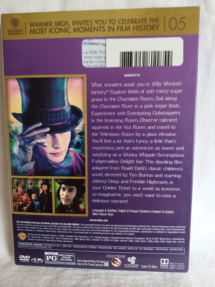 Charlie and the Chocolate Factory (DVD) Johnny Depp NEW 12569743144 | eBay