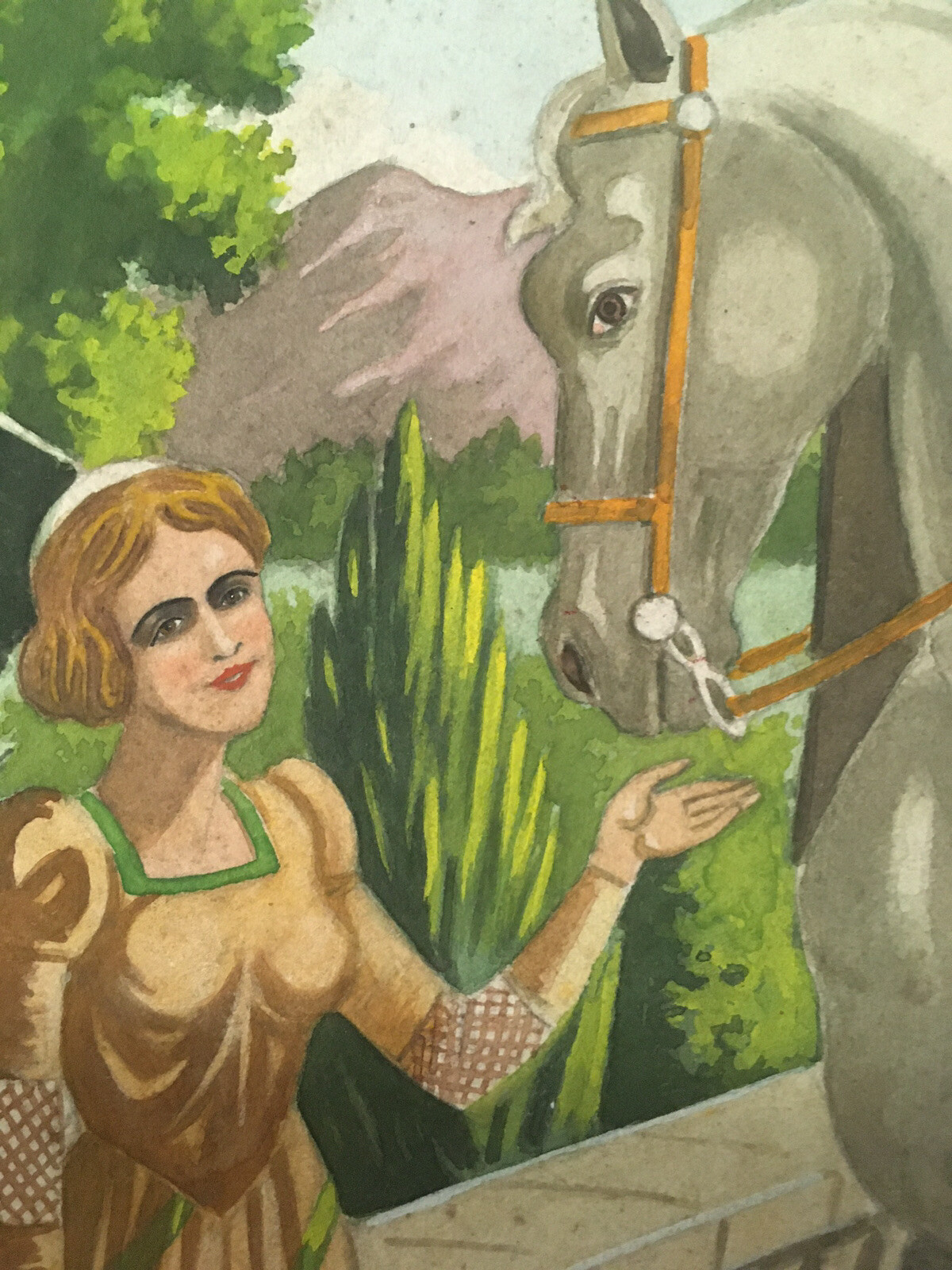 Very Pretty Painting Gouache Art Naif Raw Castle Princess 1957 to ...