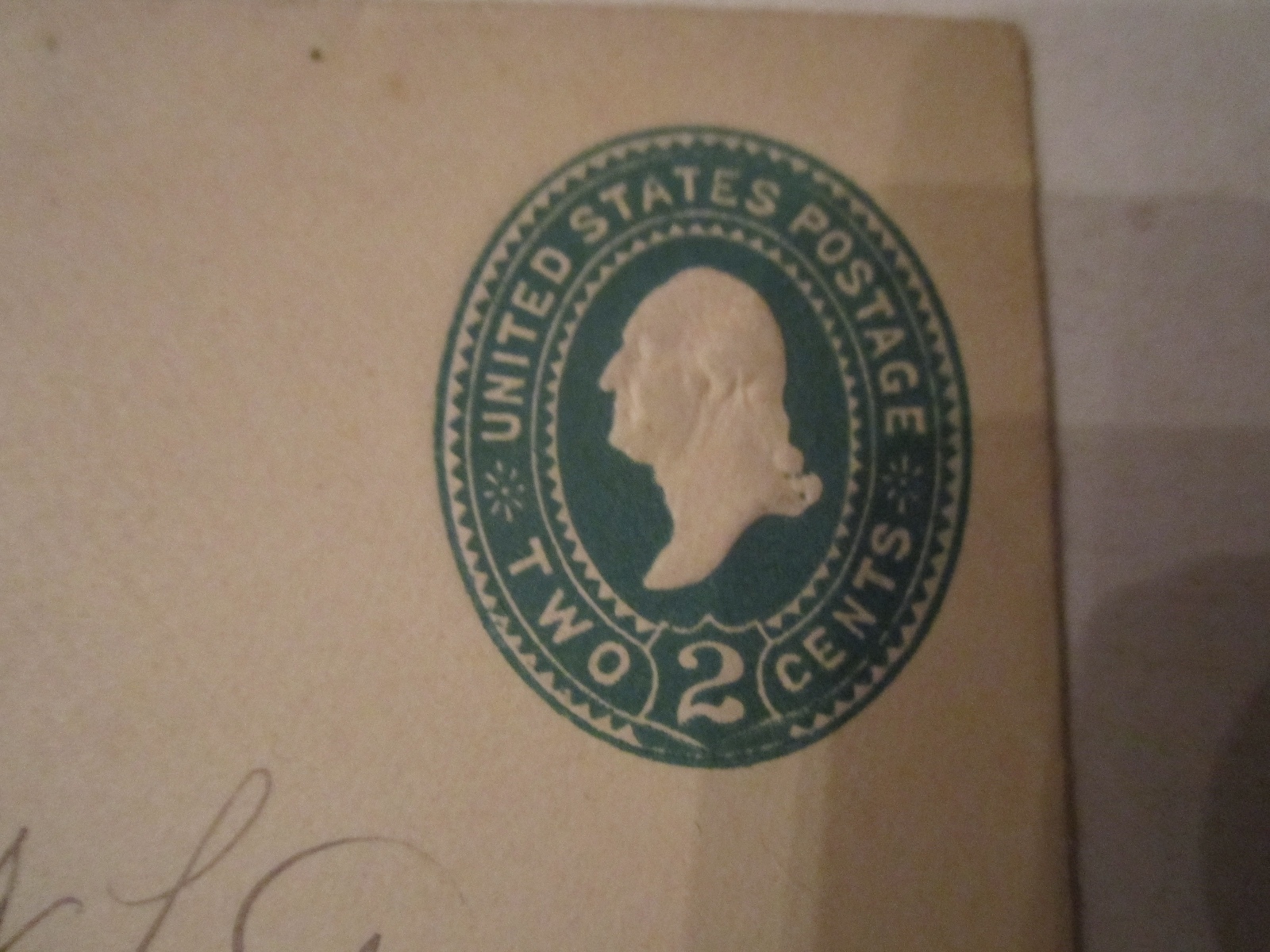 U.S. 1870'S 2 CENT EMBOSSED ENVELOPE STAMP - UNUSED - SEE PICS - TUB BN ...