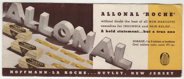 1930s HOFFMANN LA ROCHE Blotter NUTLEY NEW JERSEY Allonal ...