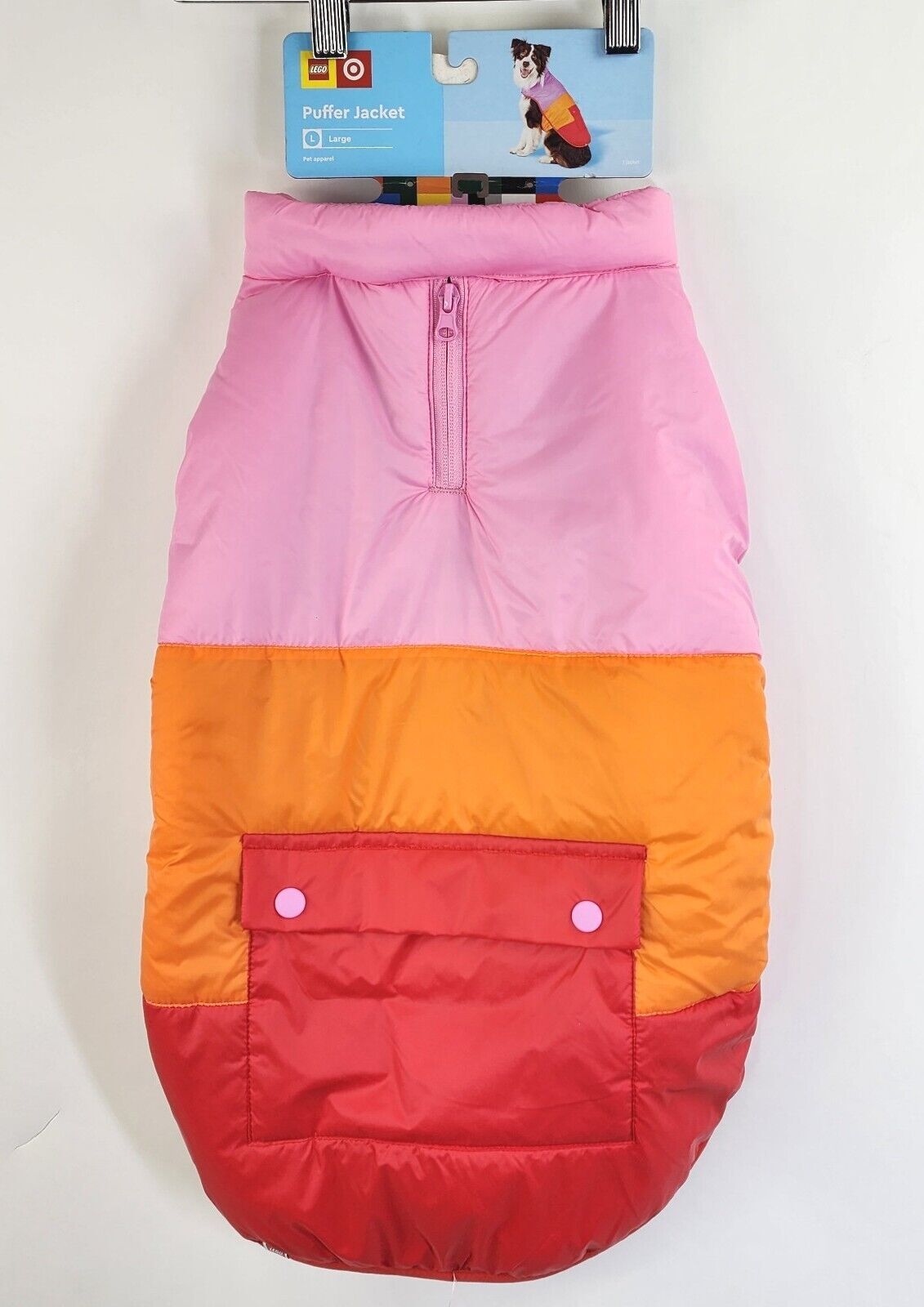LEGO Color Block Light PUFFER Winter Coat Jacket Vest Dog Cat, Red ...