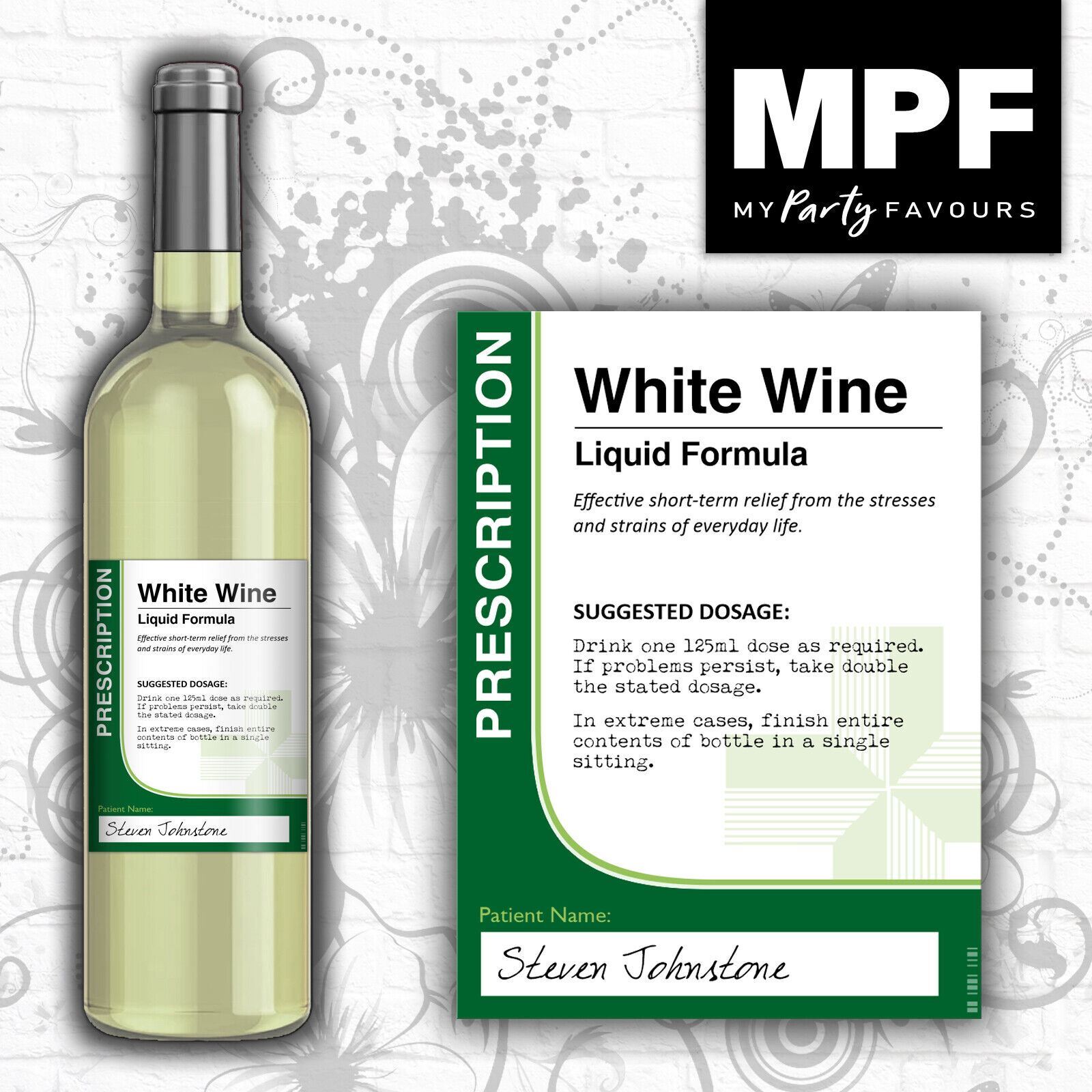 Personalised Birthday Prescription Bottle Label - Wine Gin Vodka Whisky ...