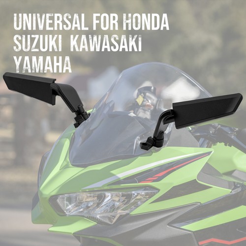 Pair Upgrade Rotate Wind Wing Side Mirrors For Kawasaki Ninja 400 650 ...