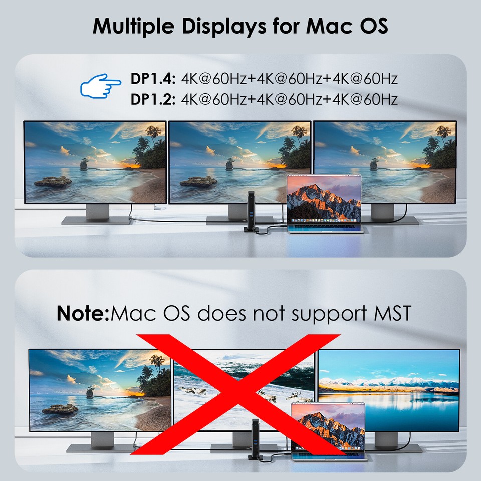 11in1 USB C Docking Station Triple 8K Display Dock 125W Charging PD3.1 ...