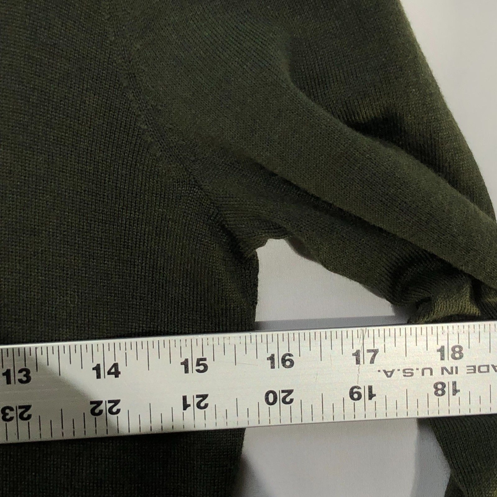 COS Forest Green 100% Wool Knit + 100% Lyocell Twill Asym. Hem Tunic ...