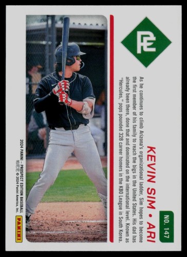 KEVIN SIM 2024 Panini Prospect Edition #147 Arizona Diamondbacks | eBay