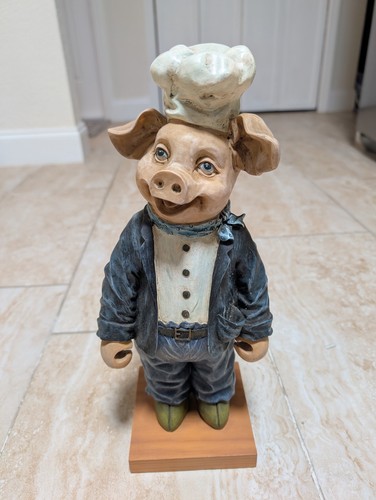 Pig Chef Figure Statue Bon Appetite Chalk Message Board 14.5" | eBay