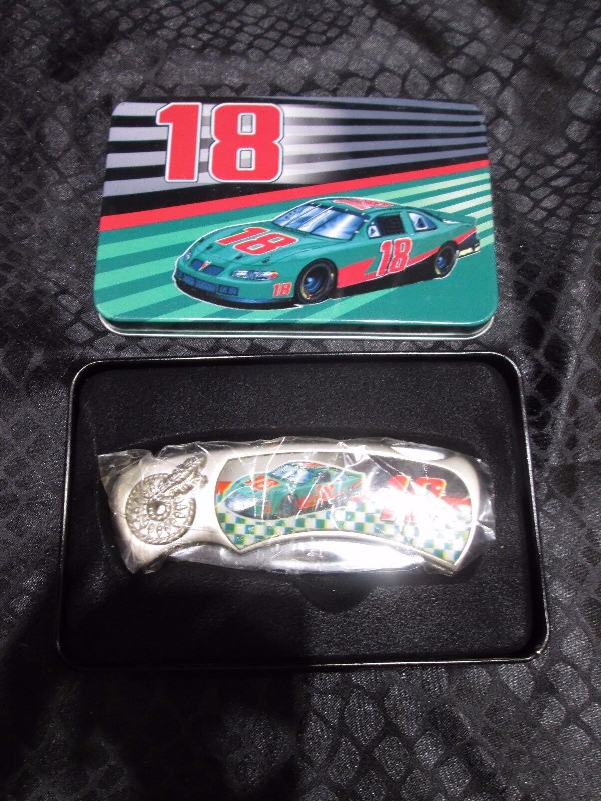 Collectible Stainless Steel #18 Nascar Racing Design 4" Pocket Knife w ...