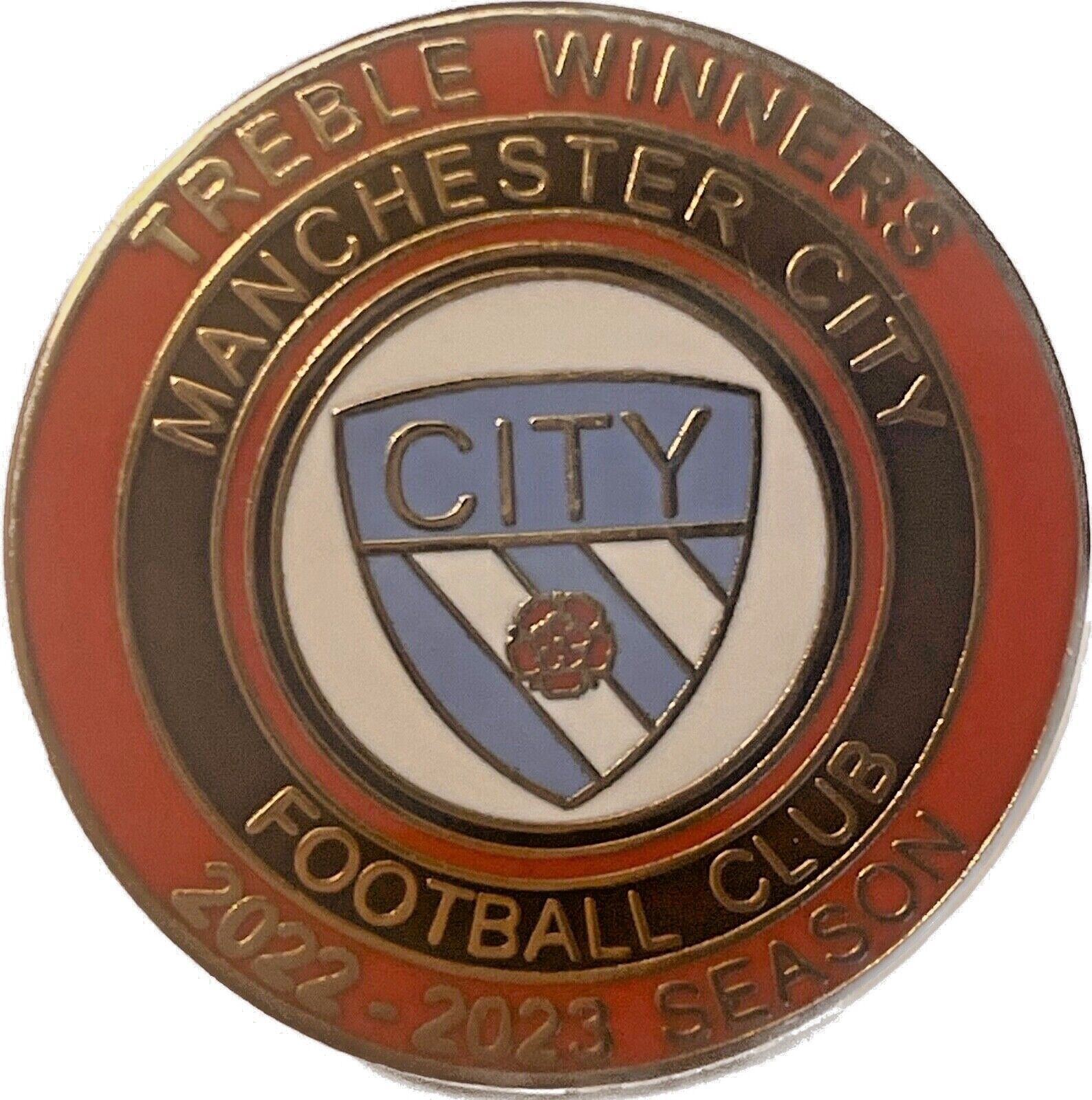 City Pin Badges Treble Winners 2022-23 Season Fan Made Gifts From ...